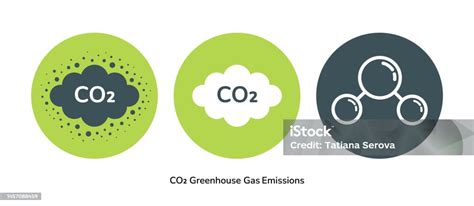 Co2 배출 감소 아이콘은 흰색으로 분리되어 있습니다 온실 가스 구름 이산화탄소 분자 구조 평면 스타일 벡터 배너 지구 온난화 기후 변화 탄소 발자국 제로를 중지하십시오