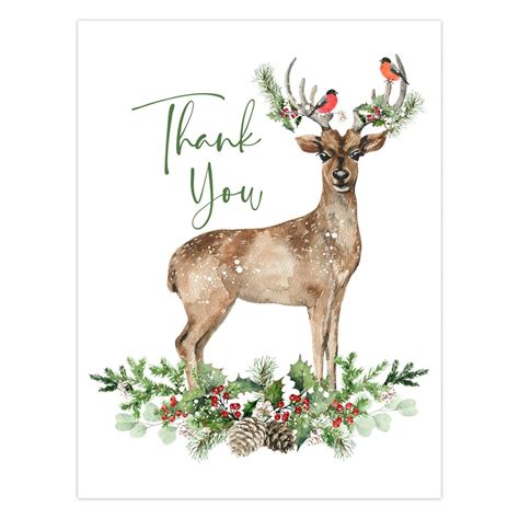 Christmas Deer Thank You Cards Amazing Faith Designs