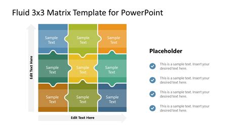 Fluid 3x3 Matrix PowerPoint Template Presentation Slides