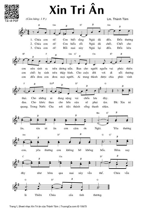 Sheet Xin Tri N Pdf Th Nh T M L I H P M N T Nh C