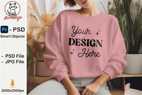 Gildan 18000 Mockup Sweatshirt Mockup Graphic By Doodle Design