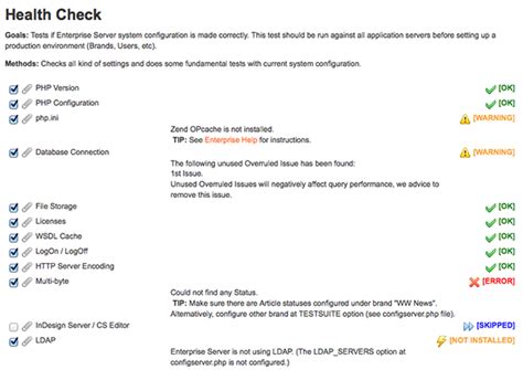Testing Enterprise Server Using The Health Check Page Home