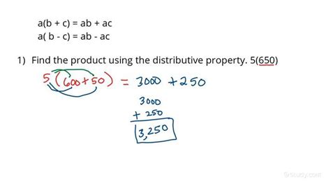 Using The Distributive Property To Simplify Multiplication Algebra Study Com