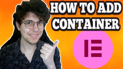 how to add container in elementor youtube