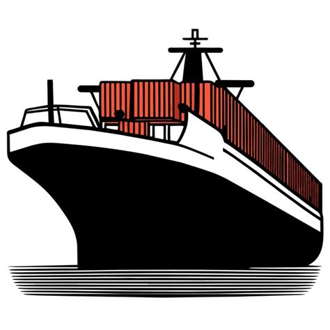 Premium Vector Cargo Ship Loading In Port Cartoon Illustration