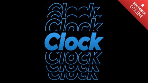 Clock Modern Stroke Text Effect Generator
