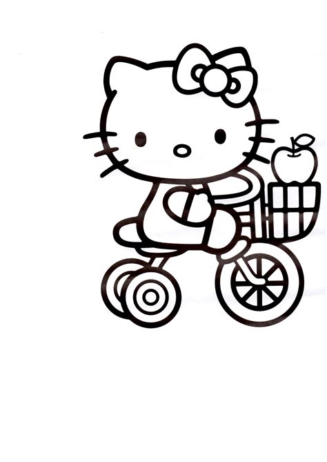 Desenho De Hello Kitty No Triciclo Para Colorir Tudodesenhos ️