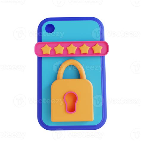 3d Illustration Mobile Password Locked 10855995 Png