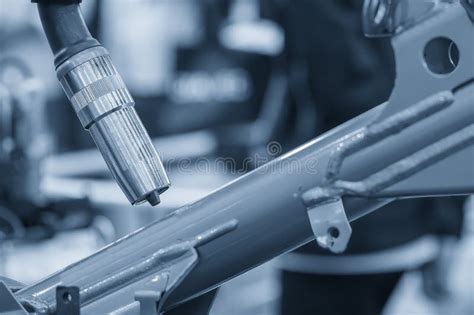 The High Technology Laser Welding Robot By Robotic System Stock Image