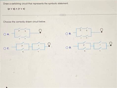 Solved Draw A Switching Circuit That Represents The Symbolic Chegg