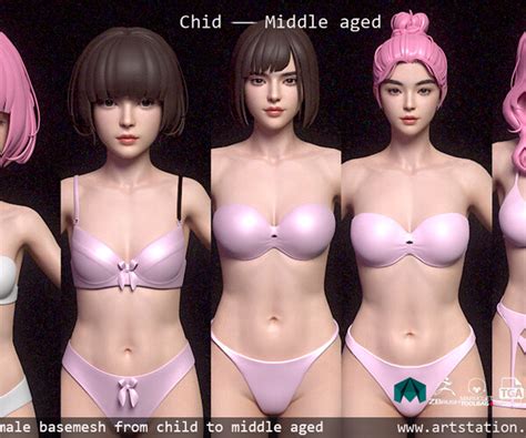 Artstation 5 Fine Looking Beautiful Female Basemesh From 6 To 40