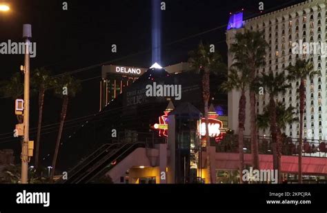Pyramid And Sky Beam Of The Luxor Las Vegas Resort Hotel At Night In