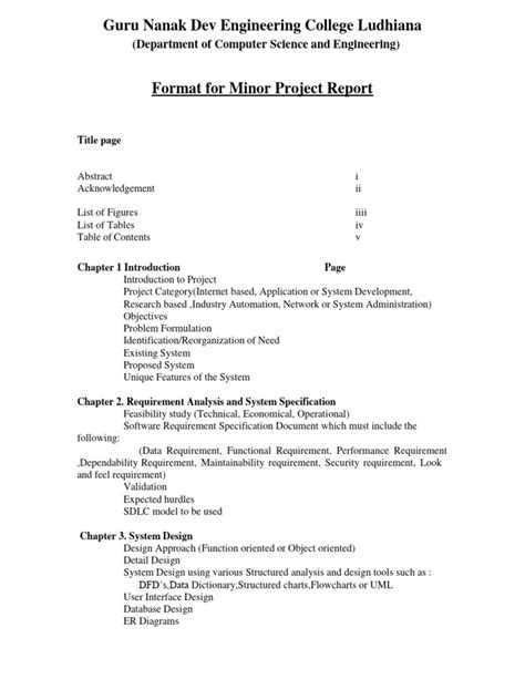 guidelines for submission of minor project final report pdf