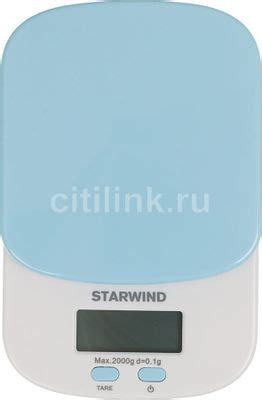 Обзор товара весы кухонные StarWind SSK2156, голубой (363711) в ...