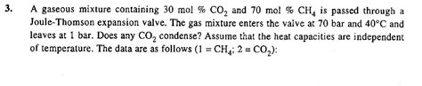 Solved A gaseous mixture containing 30 mol%CO2 and 70 | Chegg.com