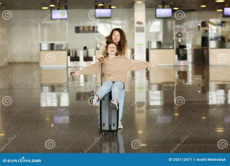 Summer Vacation Concept Portrait Of Cheerful Positive Teen Girl Having Fun And Spreading Hands