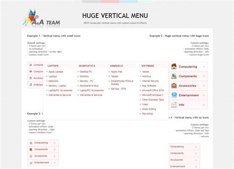 Javascript Huge Vertical Menu By AA Team CodeCanyon