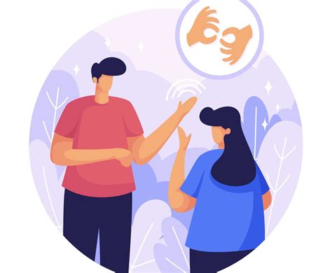 People Communicating Using Sign Language Vector Art And Graphics