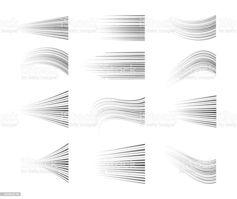투명 한 흰색 배경에 격리 된 속도 선의 컬렉션 검은 추상 벡터 라인 만화 만화 만화 싸움 템플릿 스탬프 앞으로 효과 개체 그룹에 대한 스톡 벡터 아트 및 기타 이미지