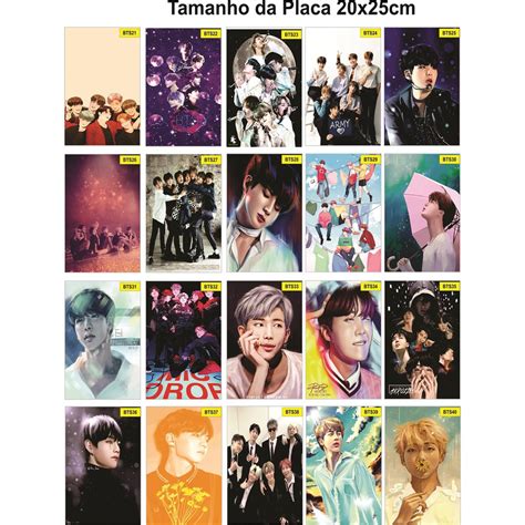 Placa Decorativa Kpop Quadro Grupo BTS Park Ji Min J Hope Jung
