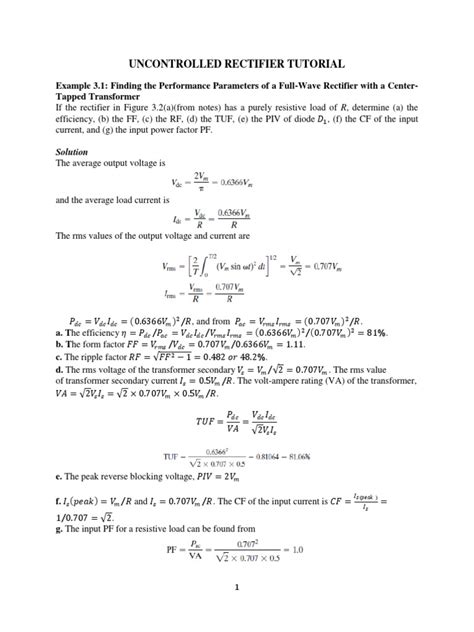 Diode Rectifier Tutorial Pdf Rectifier Diode