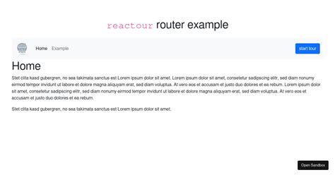 react tour router next page when link pressed codesandbox