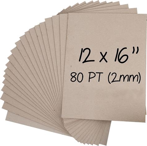 Heavy Duty Chipboard Sheets 12 X 16 In 80 Pt 2mm Thick 20 Sheets Of Chip