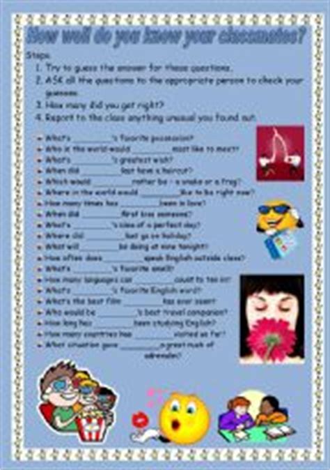 How Well Do You Know Your Classmates ESL Worksheet By Maraprior