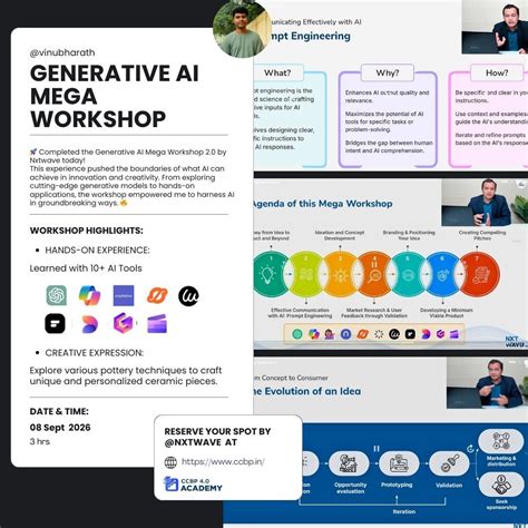 Finished Nxtwave Generative Ai Mega Workshop Vinu Bharath Posted On The Topic Linkedin