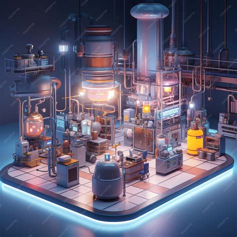 Premium Ai Image A Futuristic Low Poly Laboratory With Scientific Experiments And Robots