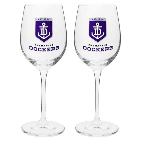 Fremantle Dockers Set Of 2 Wine Glasses The Afl Store