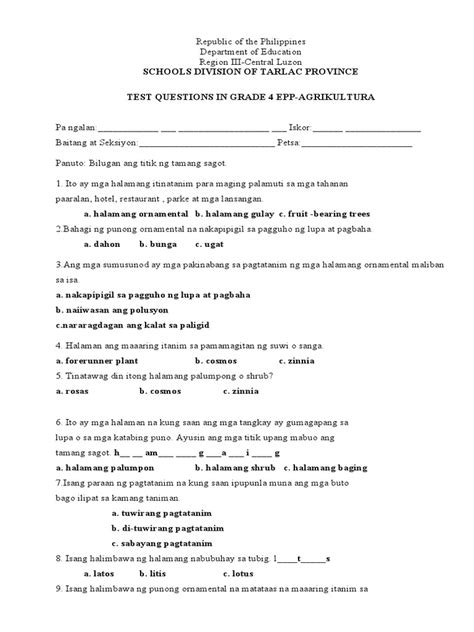 Epp Agri First Quarter Pdf