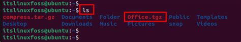 how to unzip tgz file using the terminal its linux foss