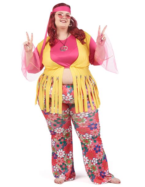 Plus Size Hippie Kostüm Für Damen Rosa Günstige Faschings Kostüme Bei