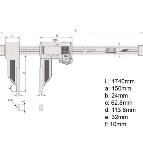 Mitutoyo ABSOLUTE Digimatic Carbon Fibre IP Caliper SPC Data Output Mm