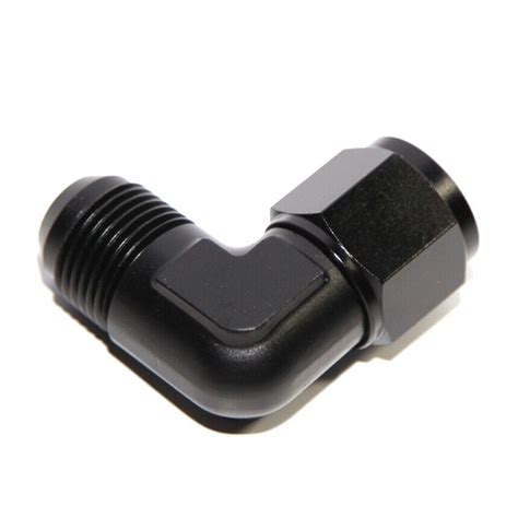 An10 10an Female To An 10 Male 90 Degree Swivel Fuel Oil Gas Line Fitting Black Emusa
