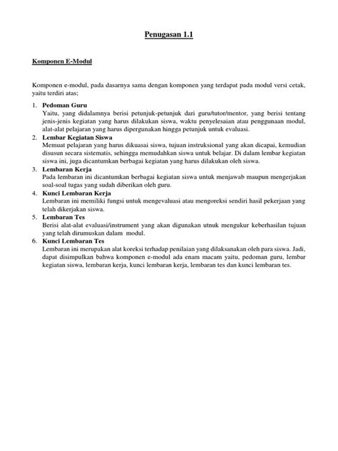 Penugasan 11 Komponen E Modul Pdf Karier And Perkembangan