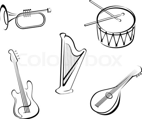 set of string musical instruments for music design stock vector