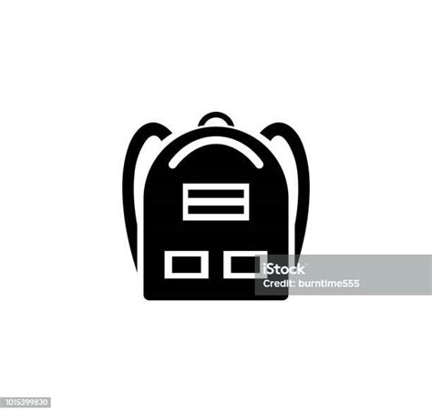 書包的圖示簡單的平面向量插圖符號白色背景上的黑色符號向量圖形及更多人的背部圖片 人的背部 冒險 商標 Istock
