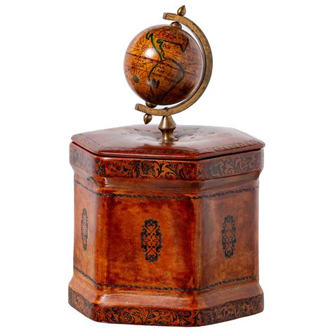 Vintage Italian Leather Tobacco Box Mecox Gardens
