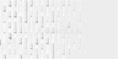 Random Shifted Inset And Offset White Small Rectangle Cubes Fading Out