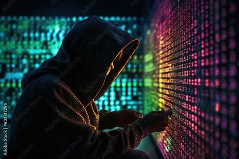 Cybersecurity Computer Hacker With Hoodie Vulnerability And Hacker