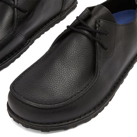 Birkenstock Mens Utti Lace In Black Grained Leather Birkenstock