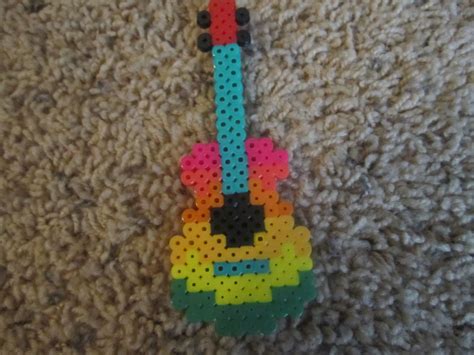 Guitar Melty Beads Bead Art Awesome Stuff Perler Beads Diy And
