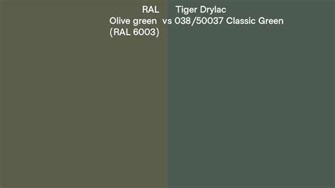 Ral Olive Green Ral 6003 Vs Tiger Drylac 03850037 Classic Green Side