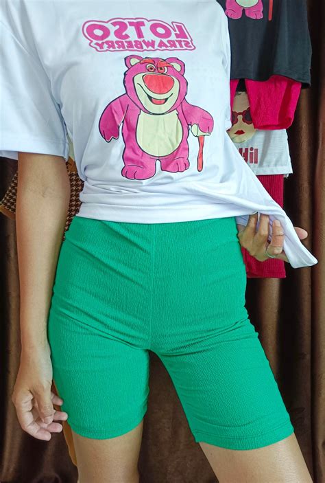 กางเกงไบเกอร์ผ้าอัดยับ เด็กใส่ได้ ผู้ใหญ่ใส่ได้ ผ้านิ่มใส่สบาย กางเกง