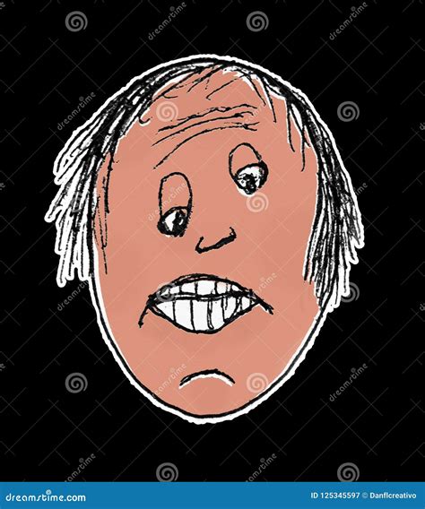 Man Face Cartoon Style Drawing Stock Illustration Illustration Of