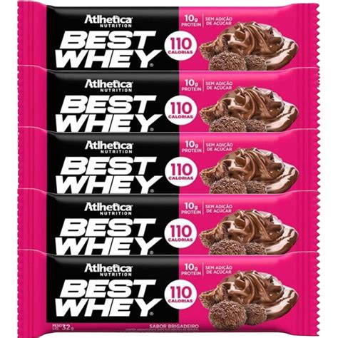 Kit 5x Barra Proteica Best Whey 1 Barra 32g Brigadeiro Atlhetica
