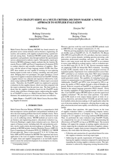 5 Can Chatgpt Serve As A Multi Criteria Decision Maker A Novel Approach To Supplier Evaluation