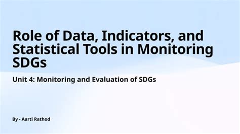 Role Of Data And Statistical Tools In Monitoring Sdgspptx